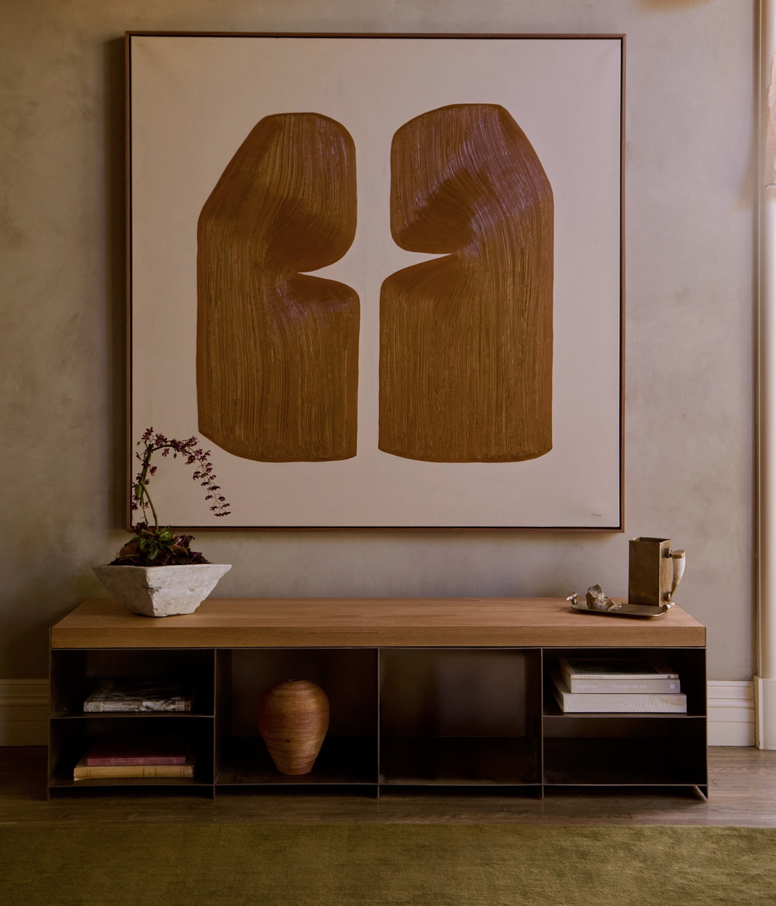 White Oak Sofita Marble Media Console 83" - Sleek Marble Top | House of ...