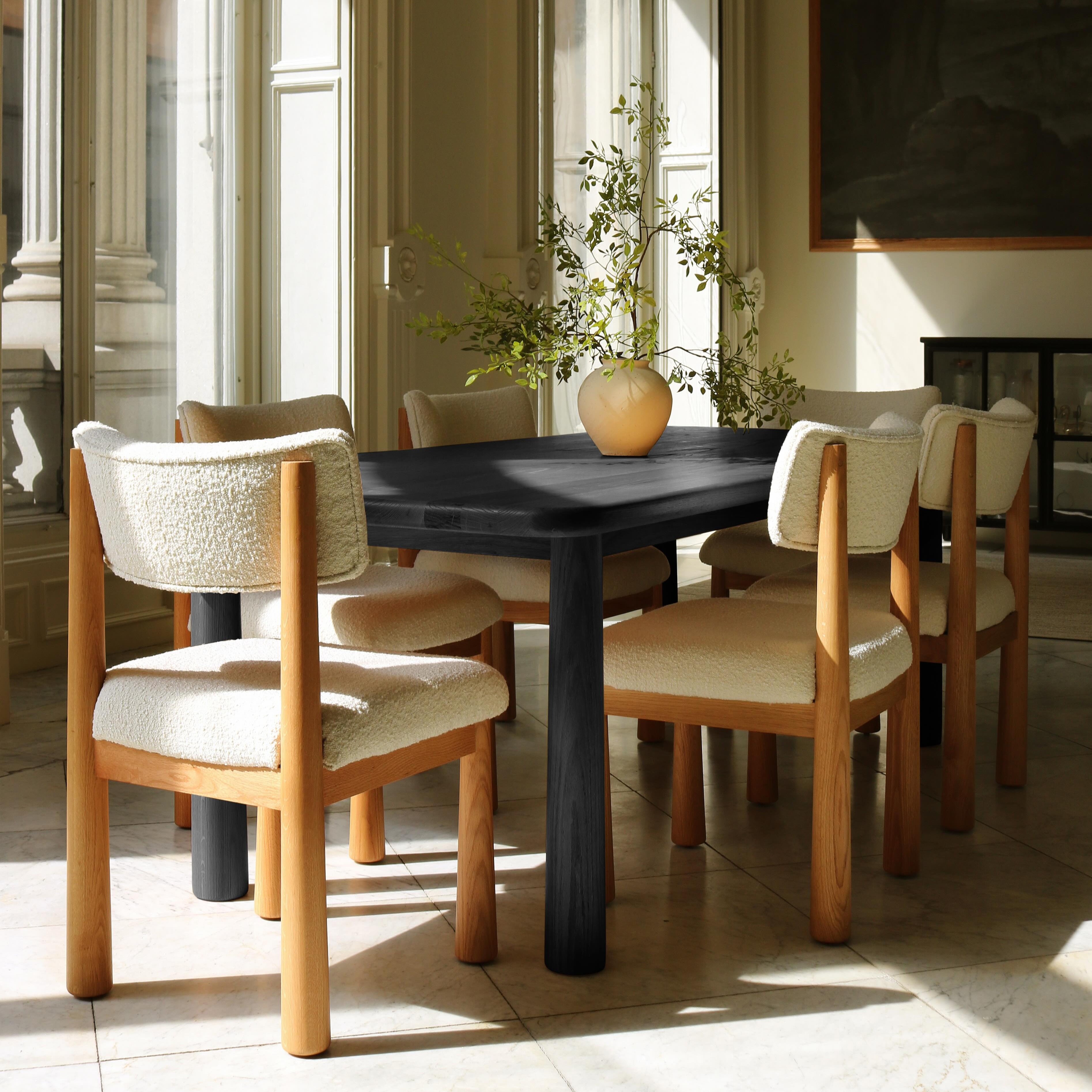 Topa Topa Black Dining Table | Solid Wood with Rounded Edges
