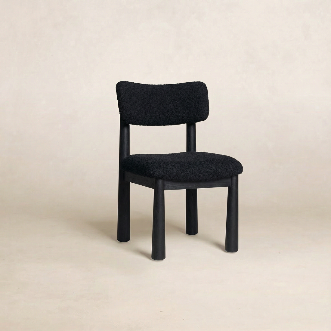 Charlie Solid Wood Dining Chair, Black/Black | Scandinavian Design