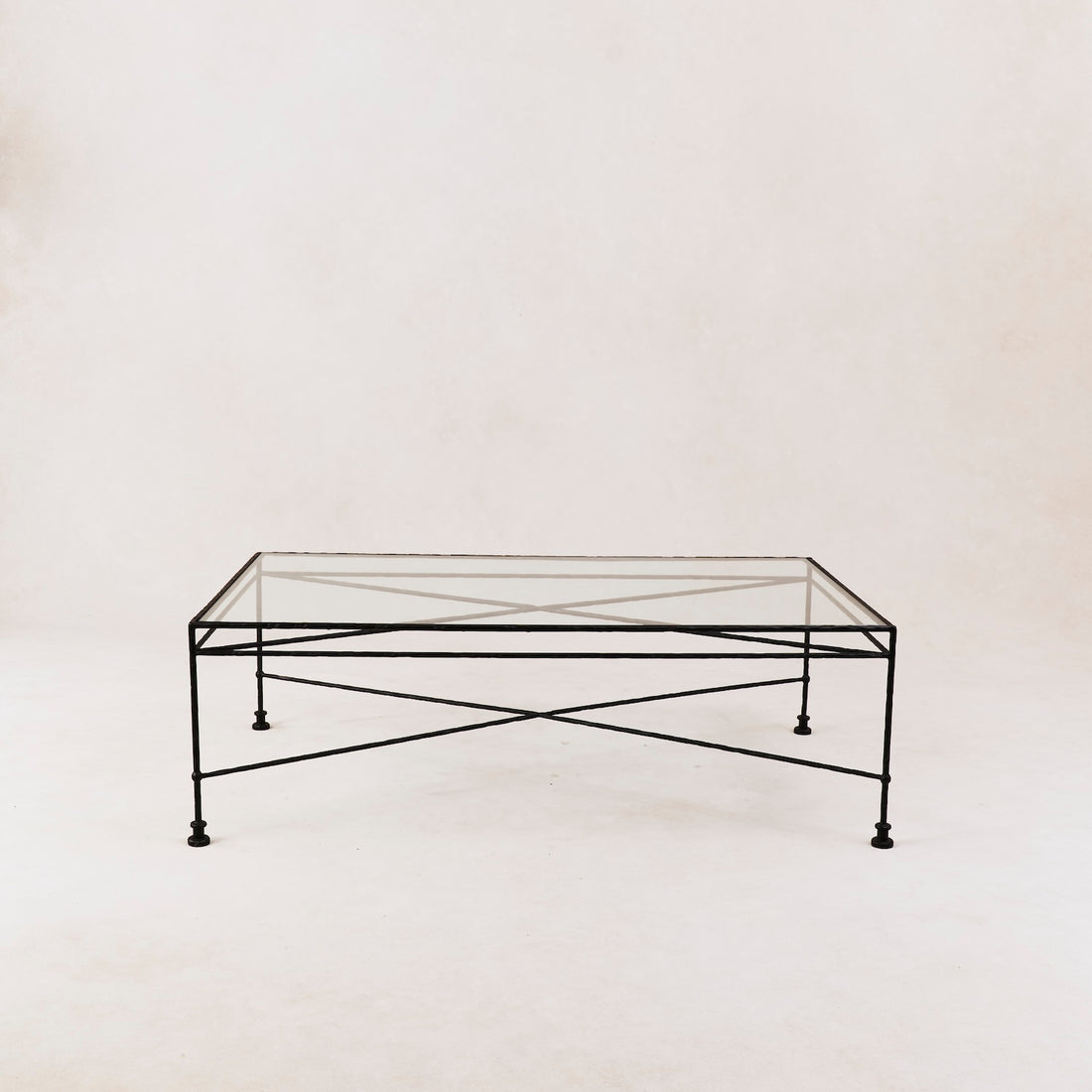 Provence Outdoor Glass Rectangular Coffee Table - Black Frame