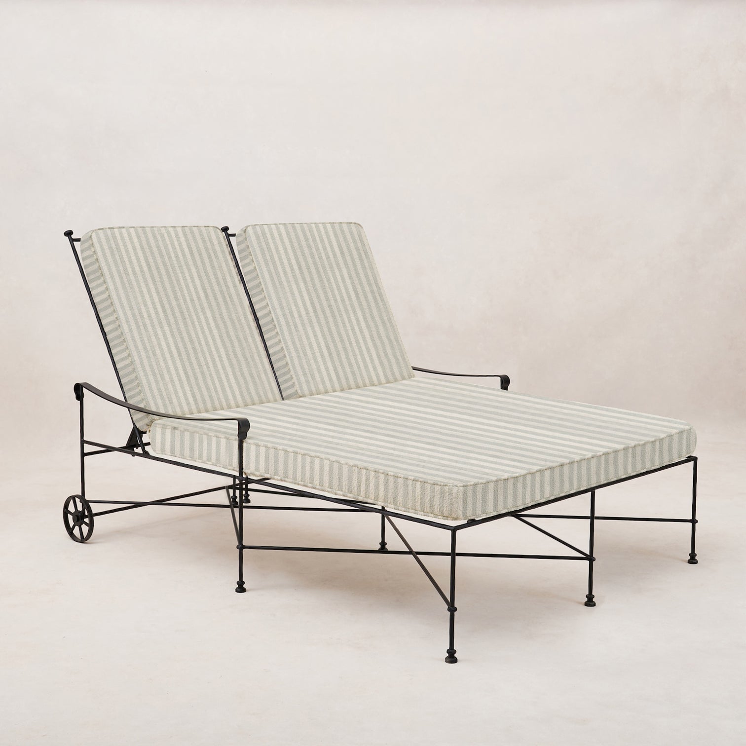 Provence Outdoor Double Chaise Lounge - Mist Striped