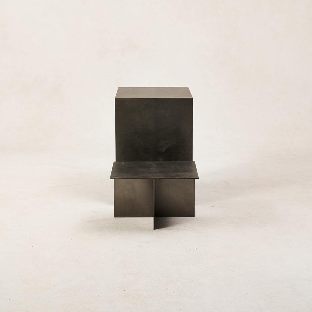 Stainless Steel Geometric Accent Table - Valley Side Table | House of Leon