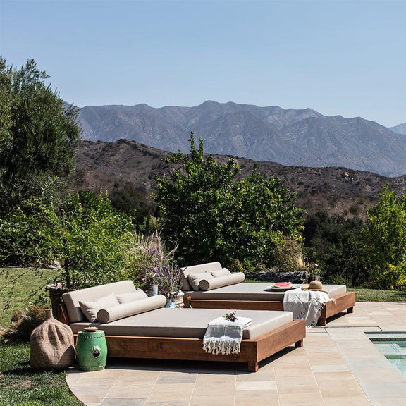 Ojai Outdoor Daybed | Luxurious Teak Frame | Sunbrella Cushions